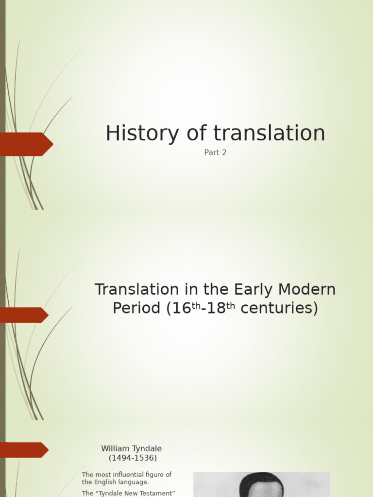 Early Modern Translation History | PDF | Translations | Bible