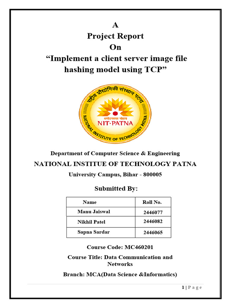 Complete Project Report | PDF | Transmission Control Protocol | Client–Server Model