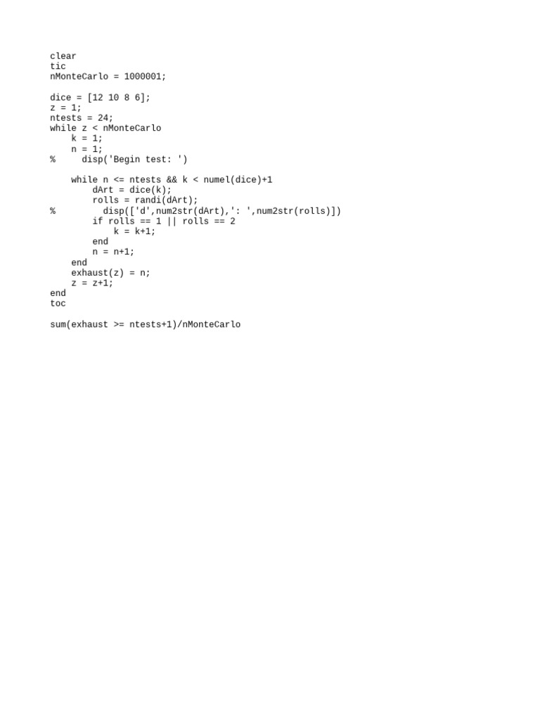 MATLAB Calculate Probability Torches FL | PDF