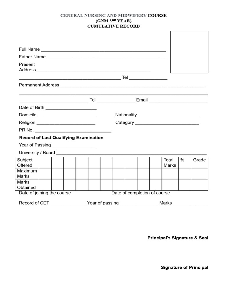 Cumulative-record-Format IV Sem | PDF | Medicine | Social Programs