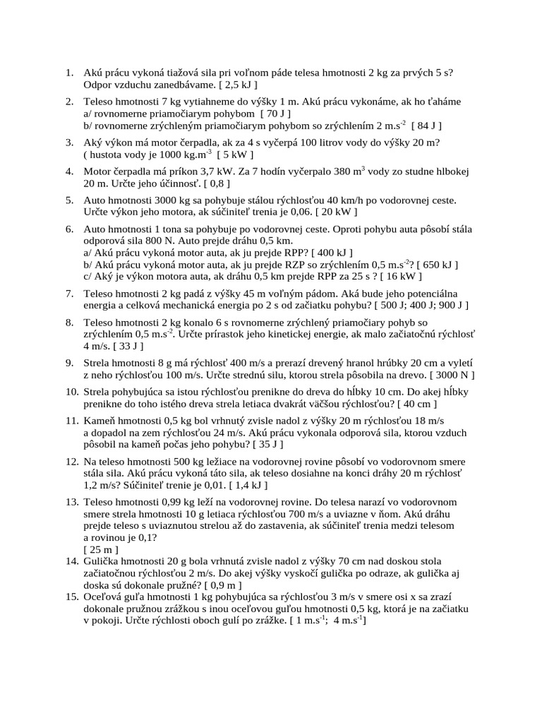 Príklady Energia | PDF