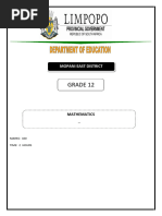 2025 Grade 12 Mathematics Test 1 | PDF | Sequence | Trigonometric Functions