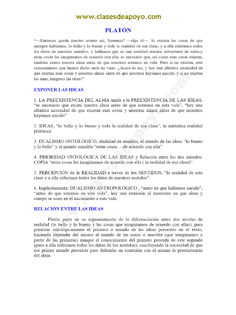 Comentario resuelto platon 2 | PDF