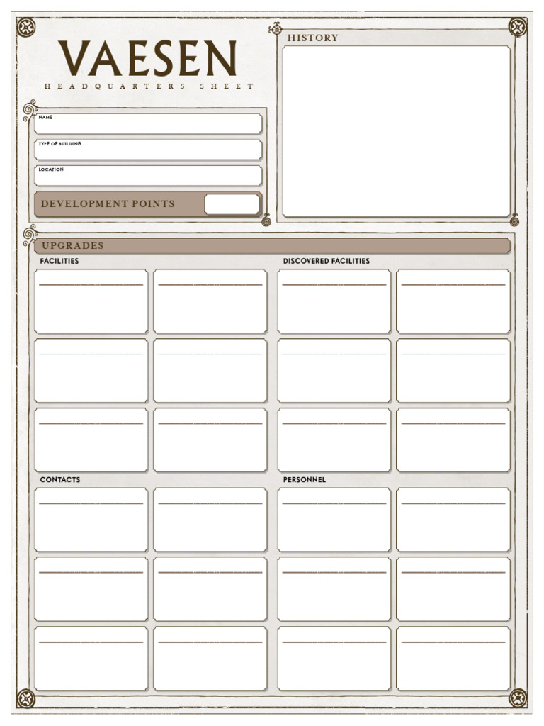 Vaesen Character Sheet Overview | PDF