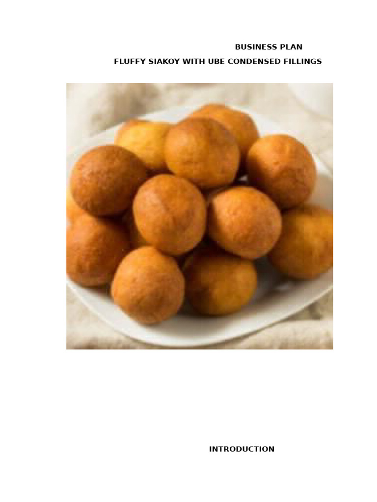 Fluffy Siakoy with Ube Fillings Business Plan | PDF | Customer | Foods