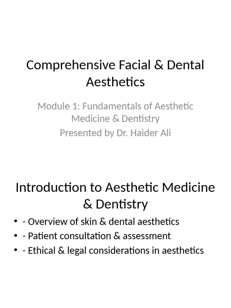 Facial Dental Aesthetics Module1 | PDF
