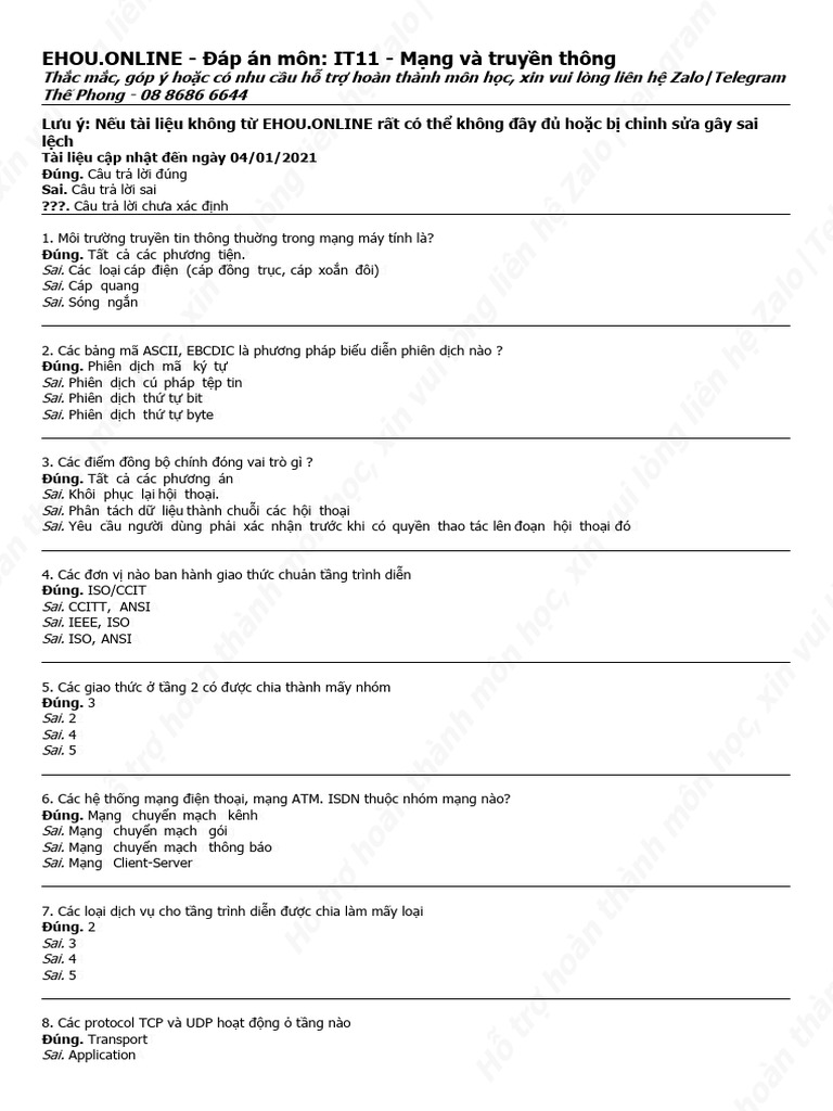 IT11 - Mạng và truyền thông | PDF