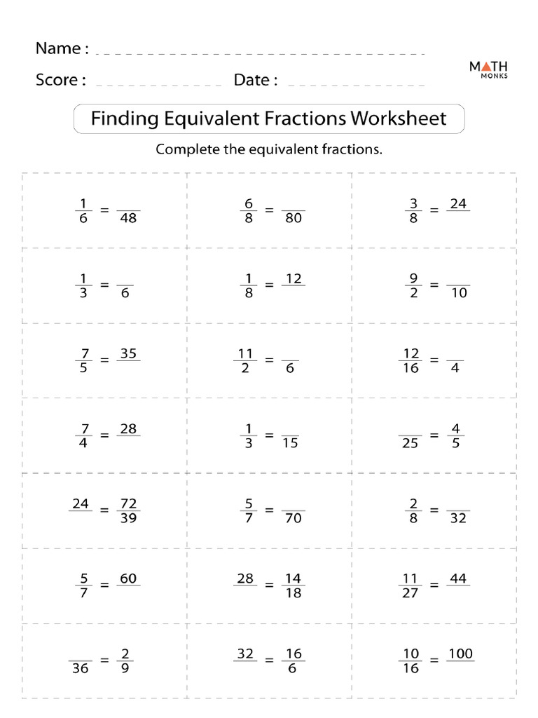 Finding-Equivalent-Fractions-Worksheets | PDF