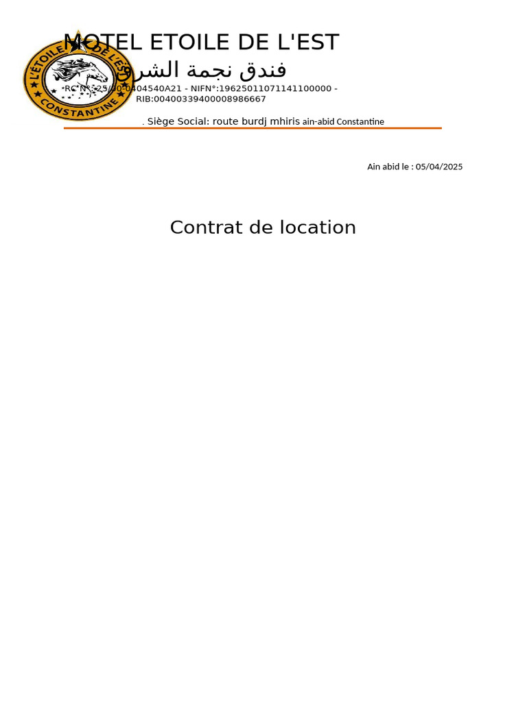 Contrat de Location | PDF