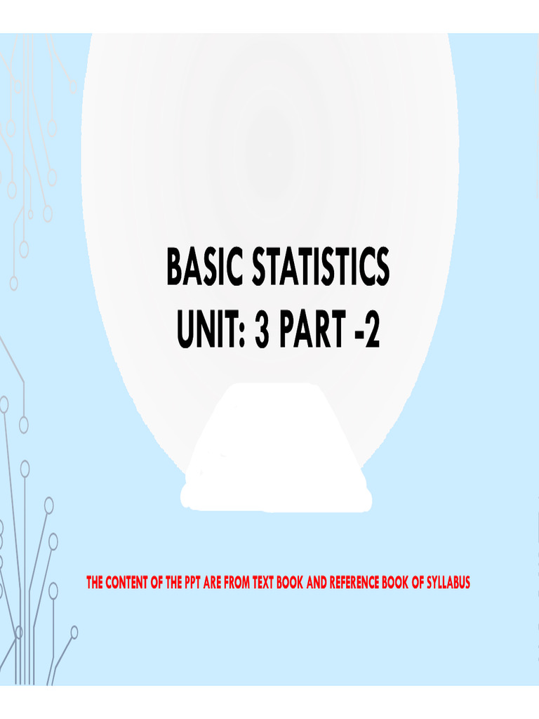 6 Basic Statistics-UNIT 3 2BS02 - Part 2 - Distributions | PDF | Probability Distribution ...