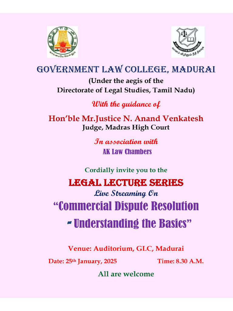 2nd - Commercial Dispute Resolution - 25 Jan 2025 Invitation | PDF