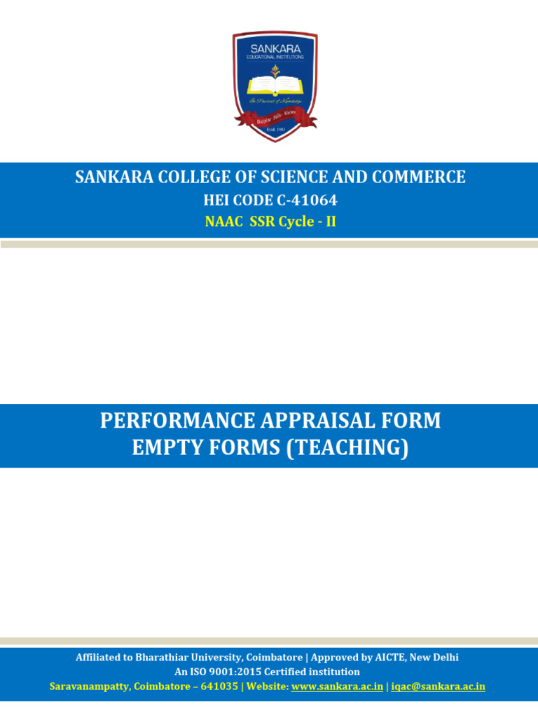 Appraisal Teaching Sample Forms | PDF | Learning | Cognition