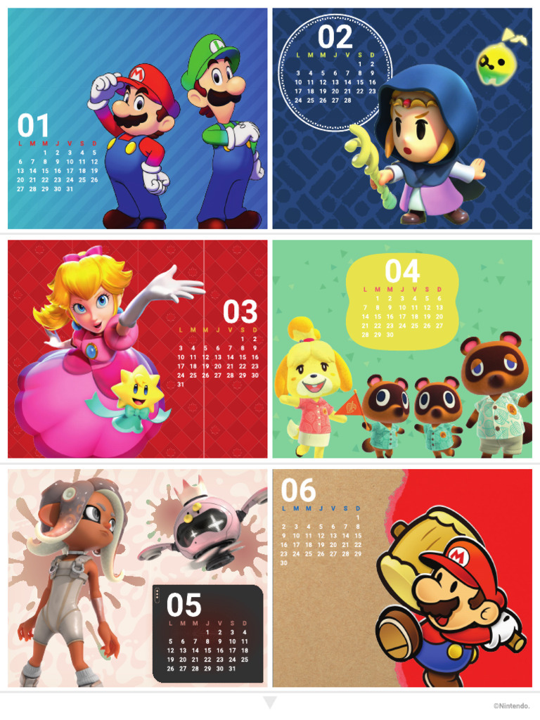 Print It Yourself 2025 Nintendo Calendar FRE | PDF