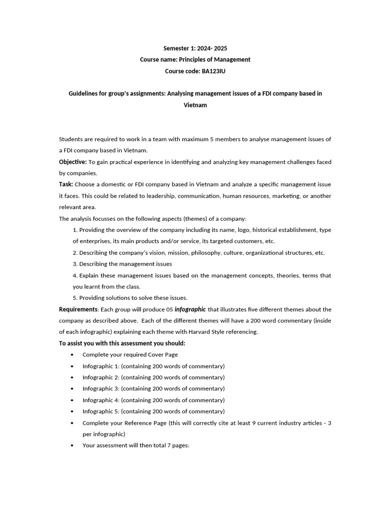 Guidlines For Group Assignment | PDF | Theory | Infographics