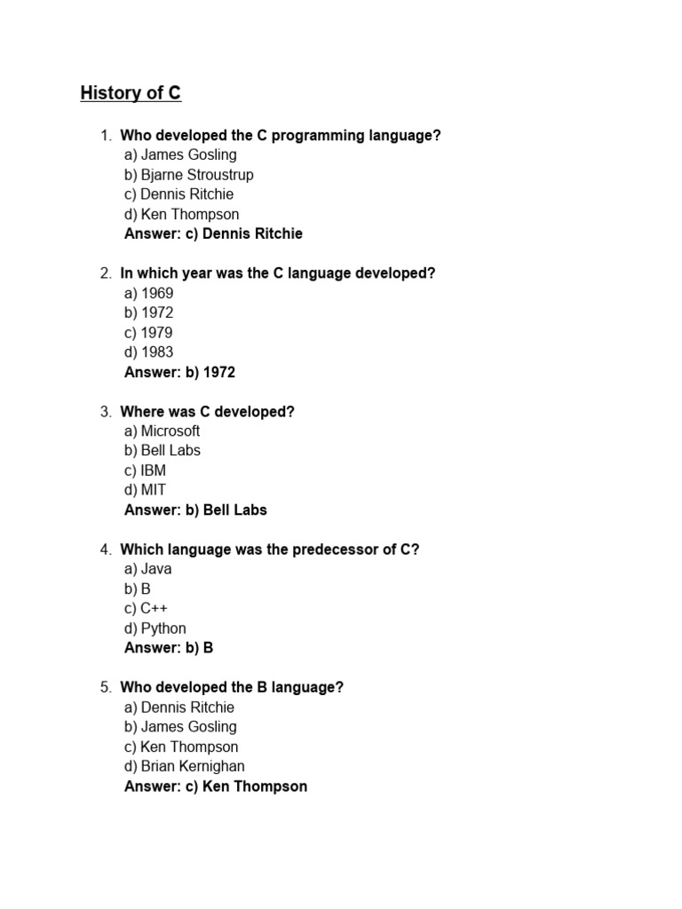 History of C Programming | PDF