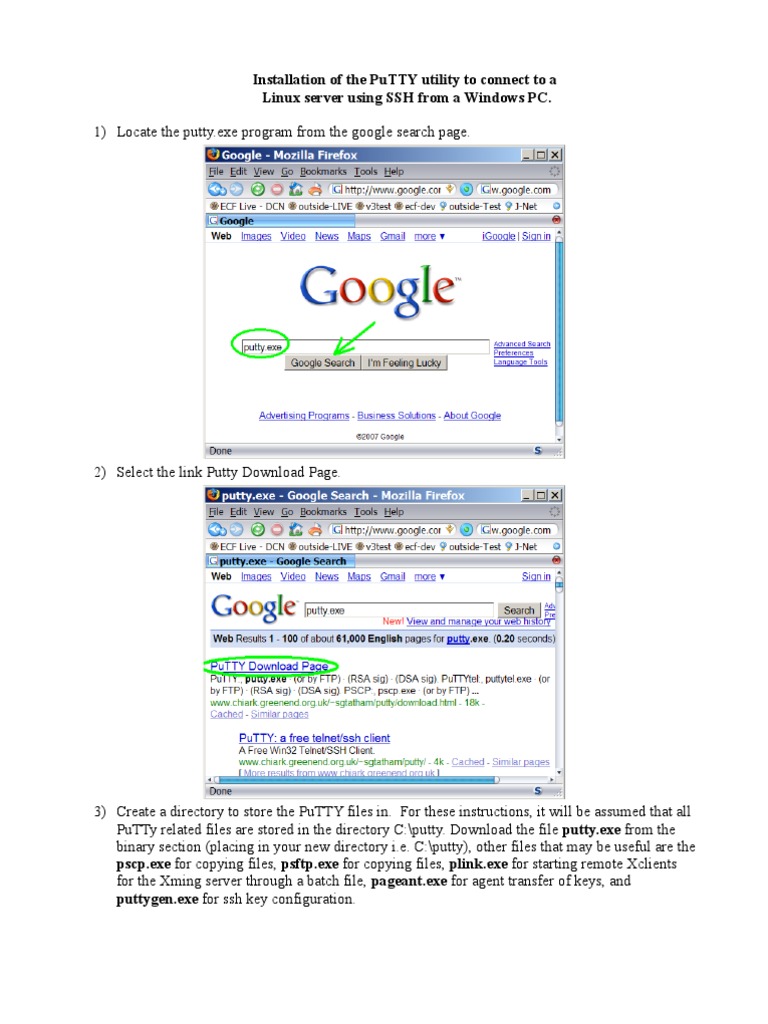 Installation of Putty and Xming-Xserver For Windows | PDF | Secure Shell | Server (Computing)