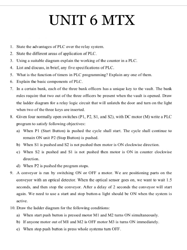 MTX Unit 6 QB Solution | PDF