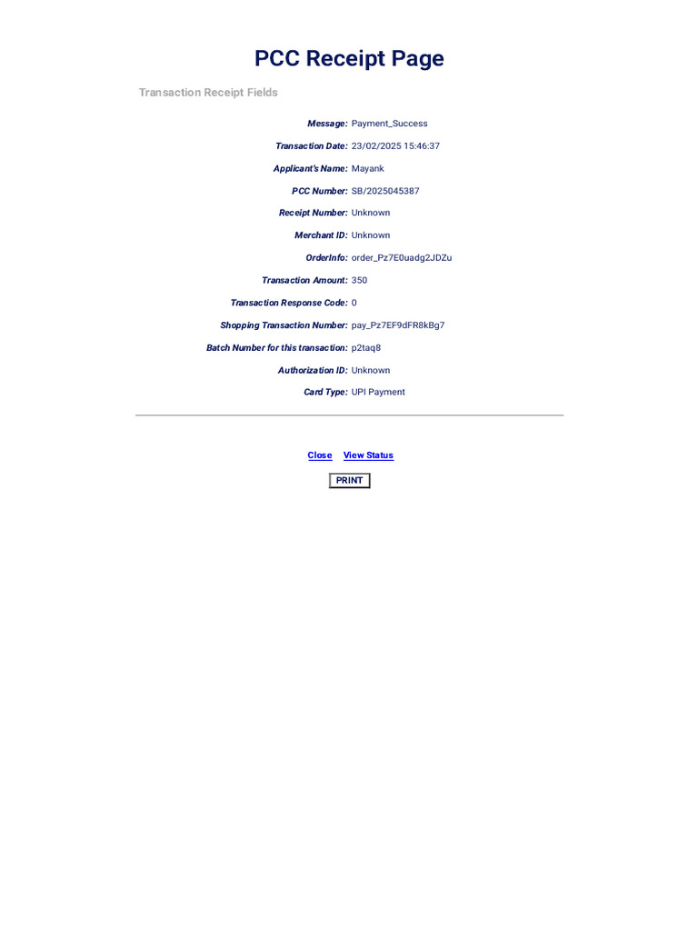 UPI Payment Transaction Receipt | PDF