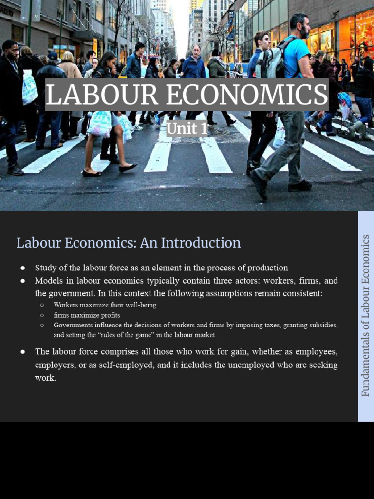 Labour Economics Unit 1 | PDF | Cost Of Living | Labour Economics