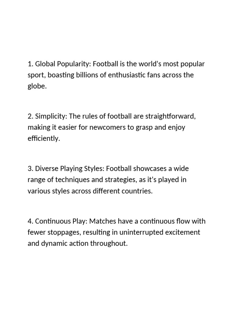 Why Football Is the World's Favorite Sport | PDF