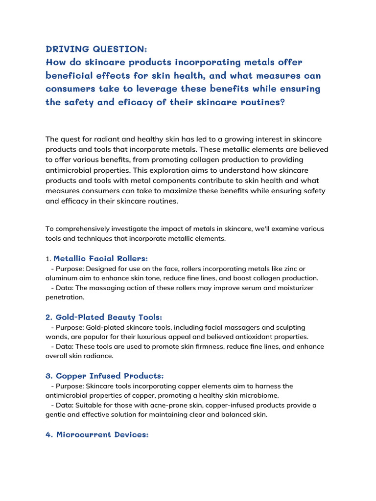 Chemistry Pbl | PDF | Sunscreen | Skin Care