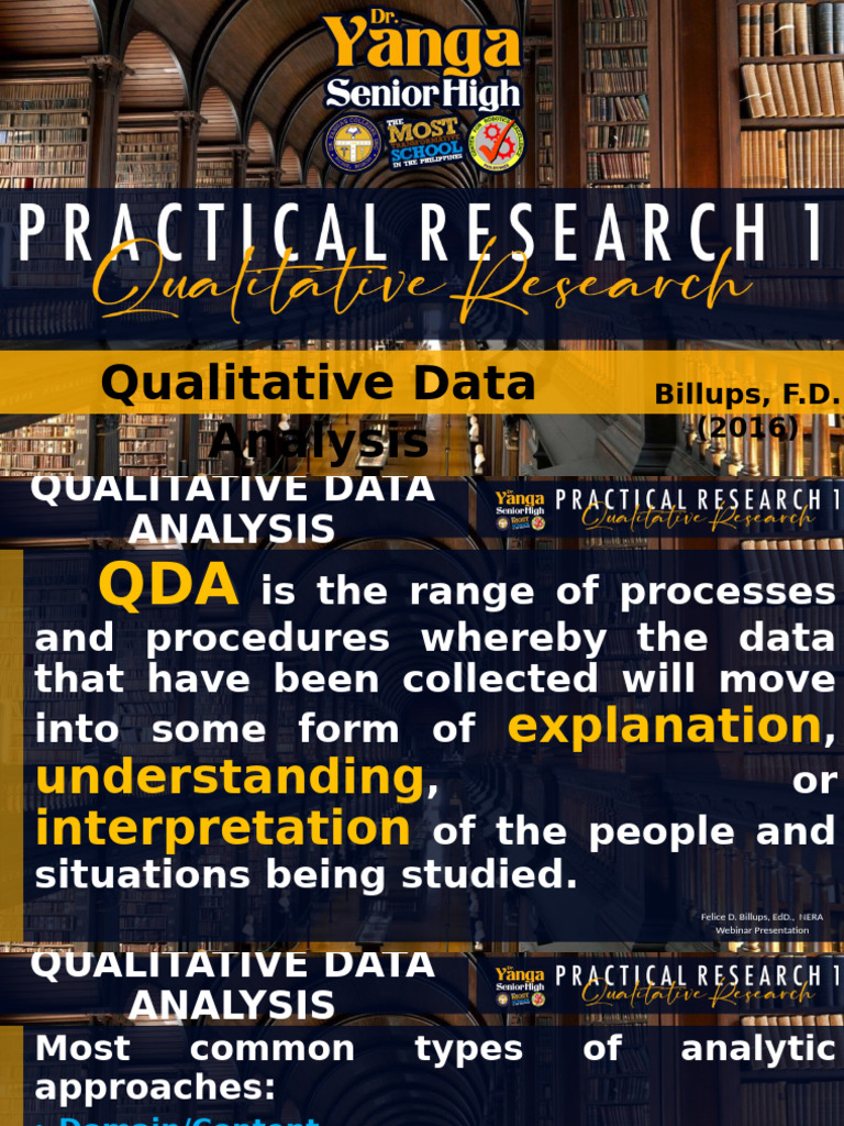 2324PR1 Week 9 Qualitative Data Analysis | PDF | Qualitative Research | Methodology