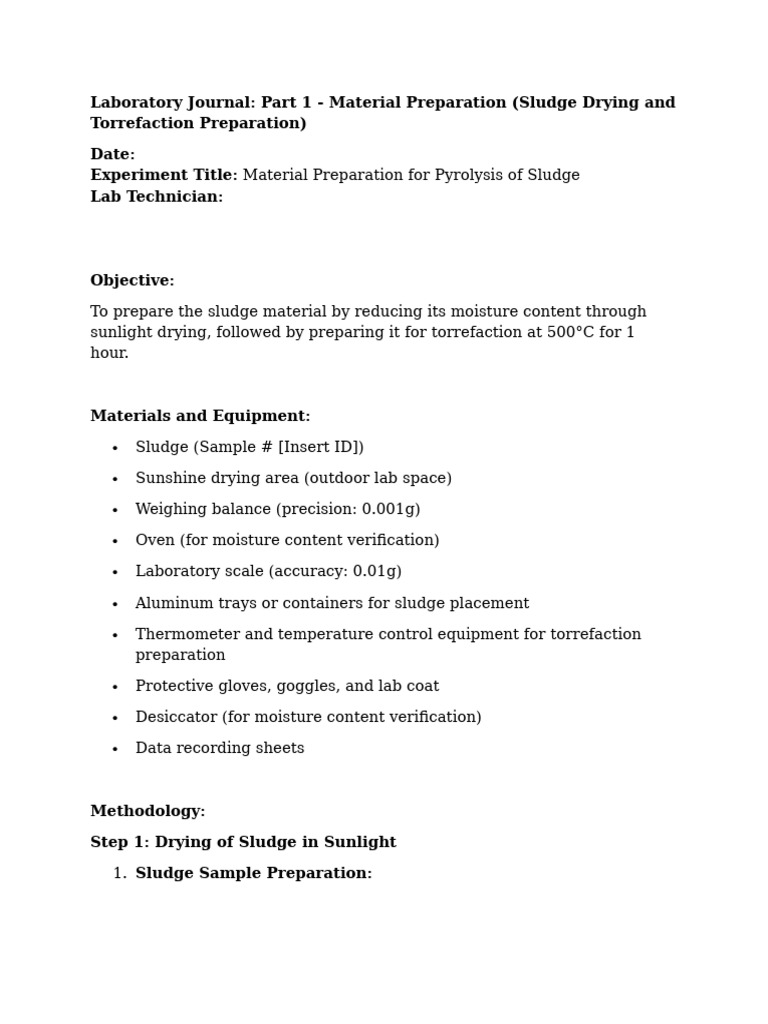 Laboratory Journal 1 - BIOCHAR | PDF | Humidity | Weight