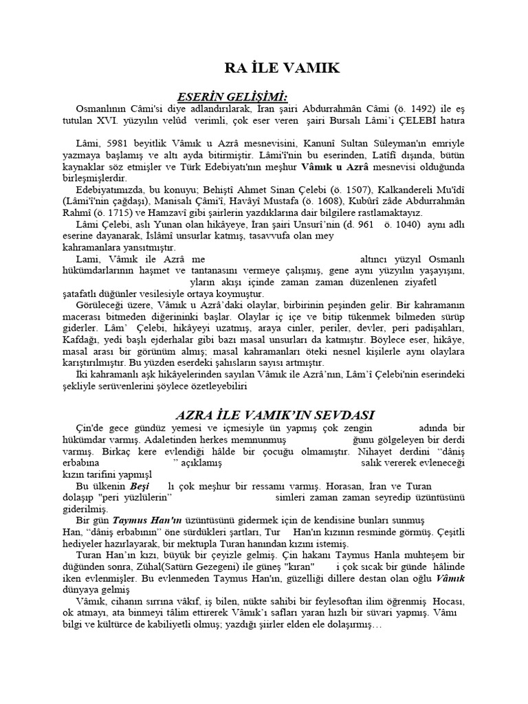 Azra İle Vamik Masali | PDF