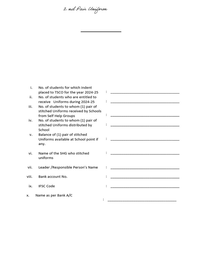 2 Nd Pair Uniform Declaration | PDF