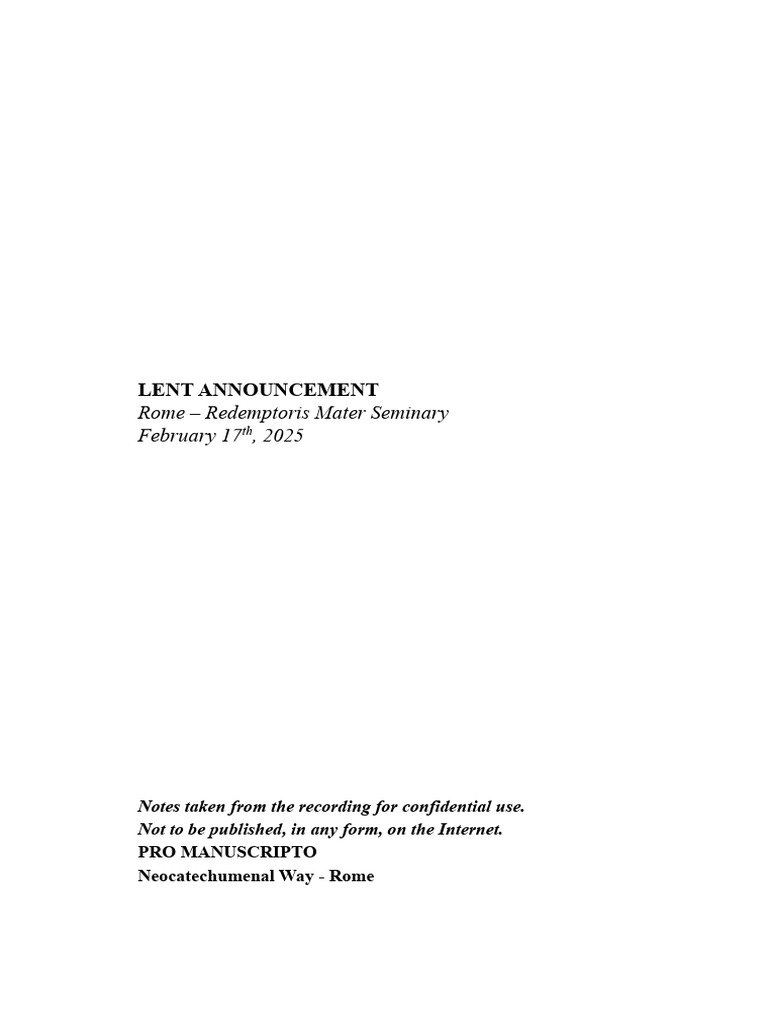 Lenten Announcement 2025 | PDF | God The Father | Jesus