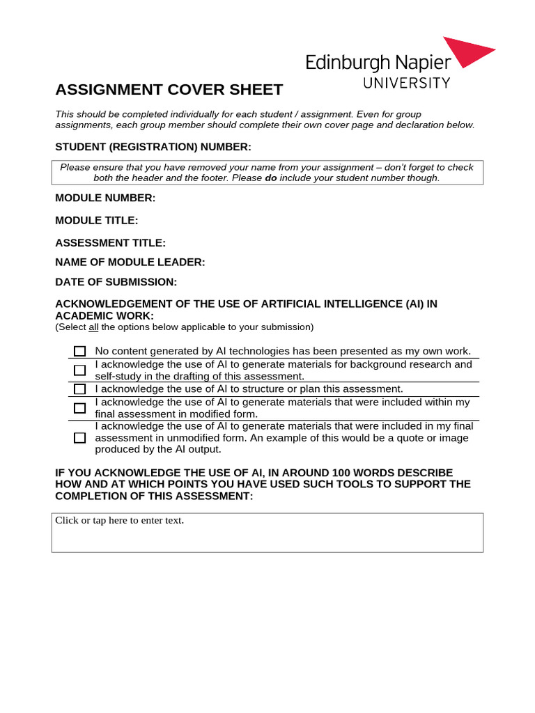 TBS Coversheet | PDF