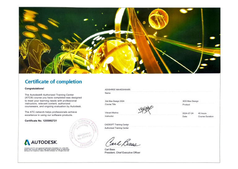 3DS Max Design Certificate PDF | PDF