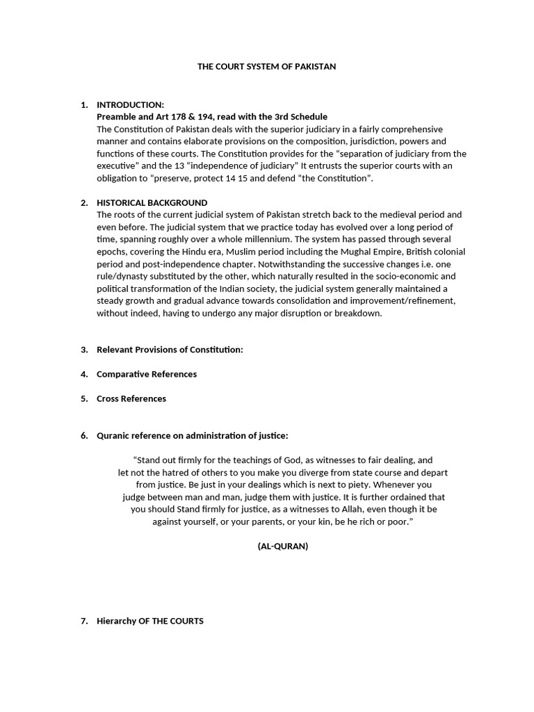 Overview of Pakistan's Court System | PDF | Supreme Courts | Judiciaries