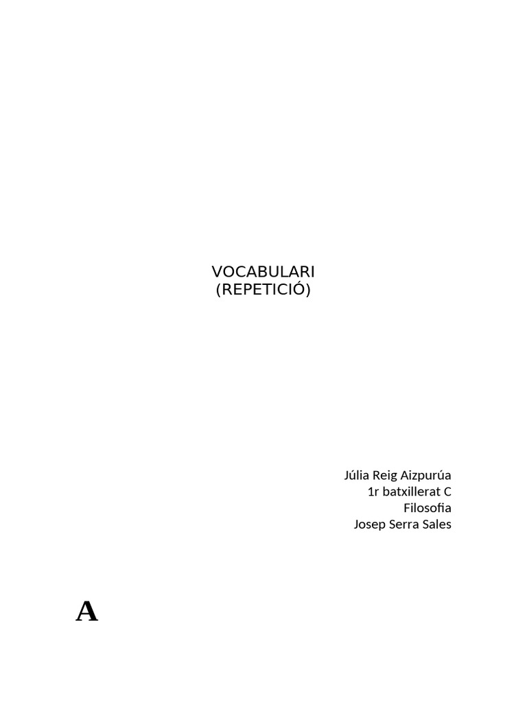 vocabulari (repetició) | PDF