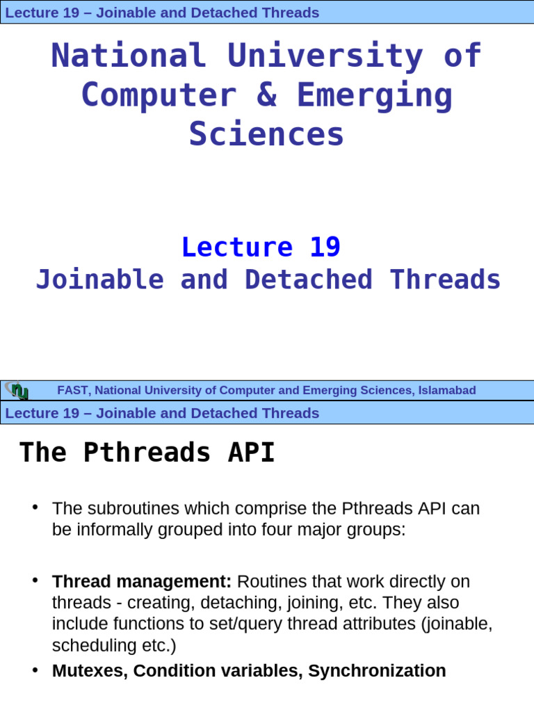Joinable and Detached Threads | PDF | Parameter (Computer Programming) | Thread (Computing)