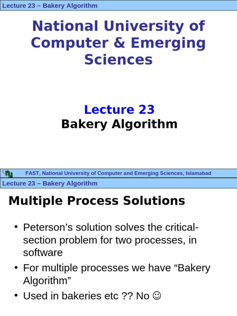 Bakery Algortihm | PDF | Concurrency (Computer Science) | Computing