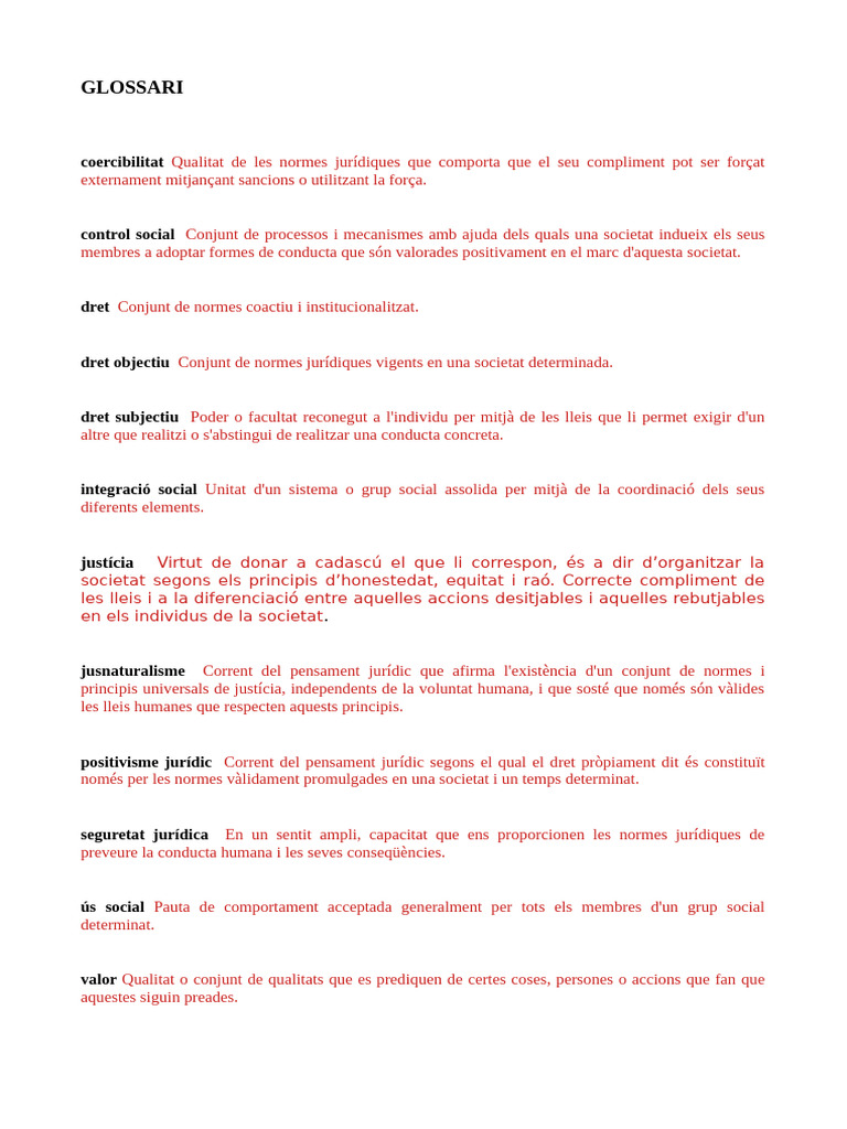 Glossari Inicial Bo (CORRECCIÓ) | PDF