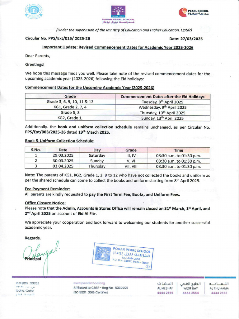 Rev-Commencement Dates | PDF
