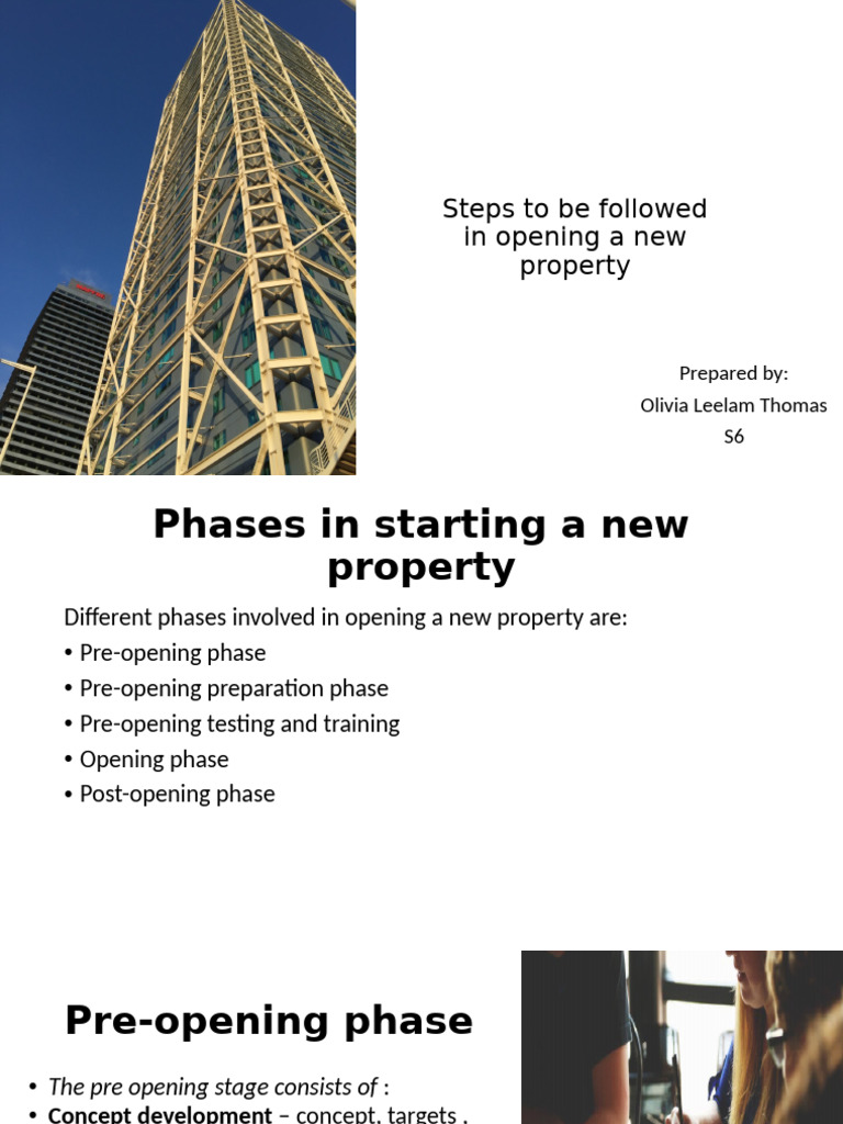 Phases for Opening a New Property | PDF