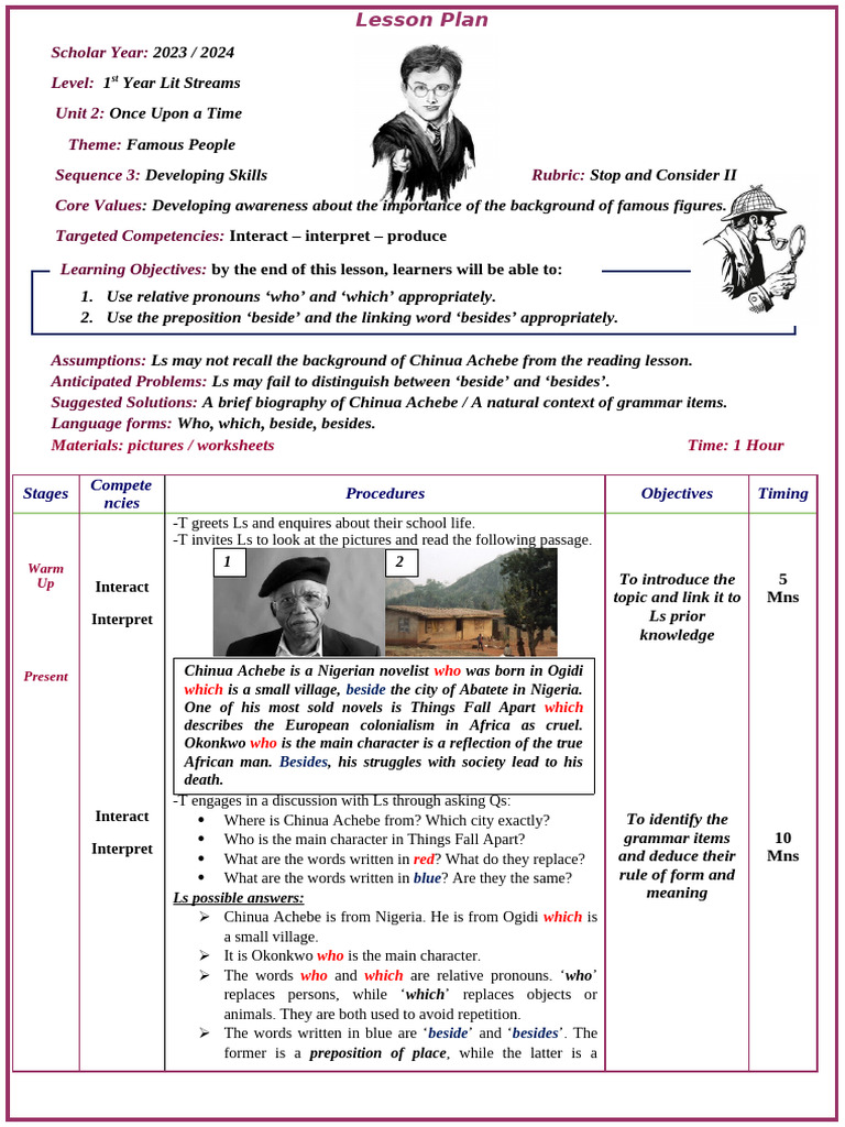 9.Stop and Consider Relative Pronouns Lesson Plan | PDF | Human ...