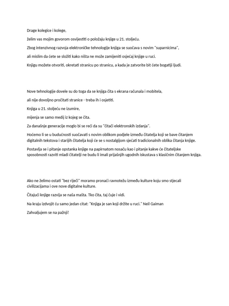 Javni govor - HRV | PDF