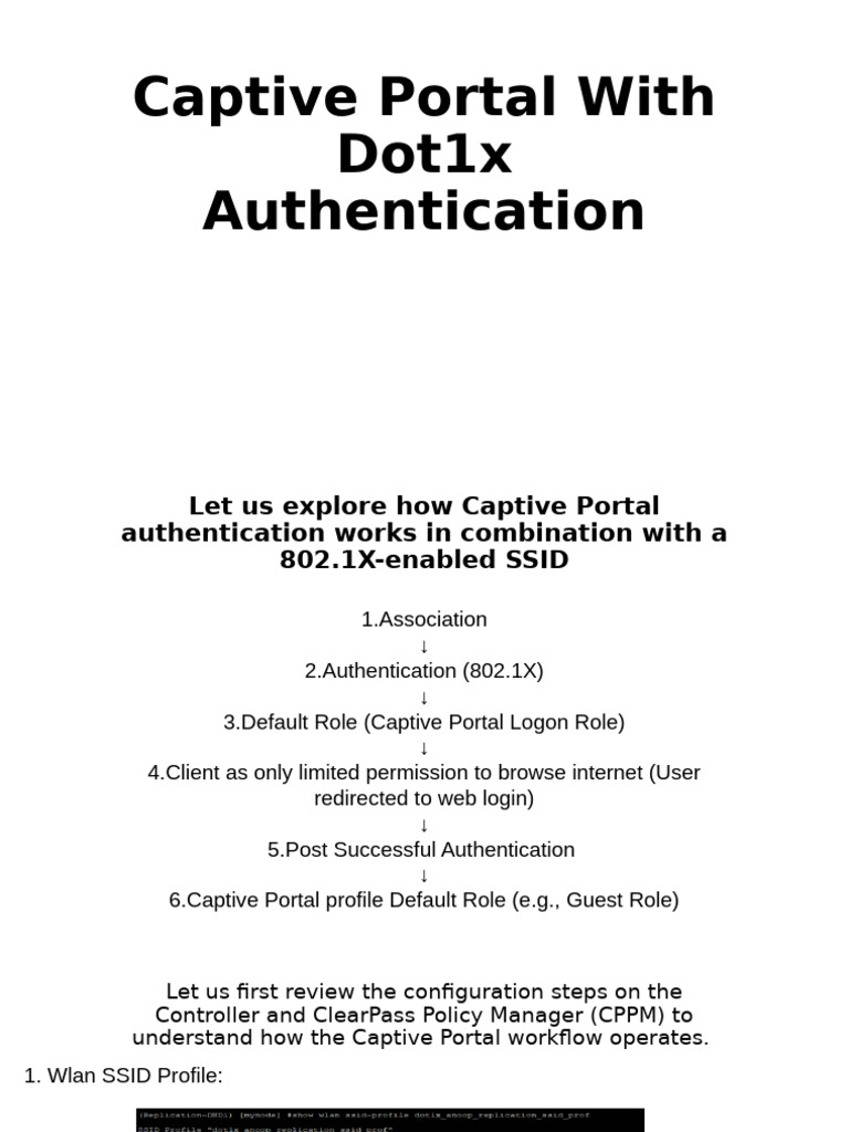 Captive Portal With Dot1x Authentication | PDF | Transport Layer Security | Computer Science
