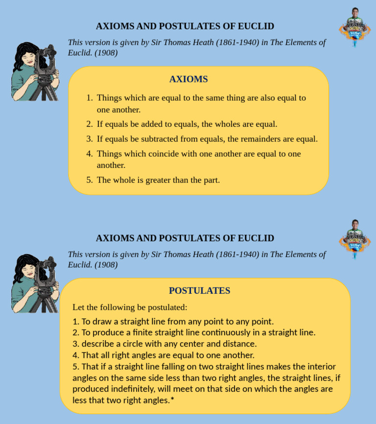 Axioms and Postulates of Euclid | PDF