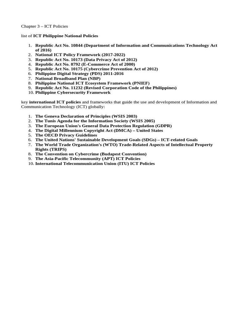 ICT Policies | PDF