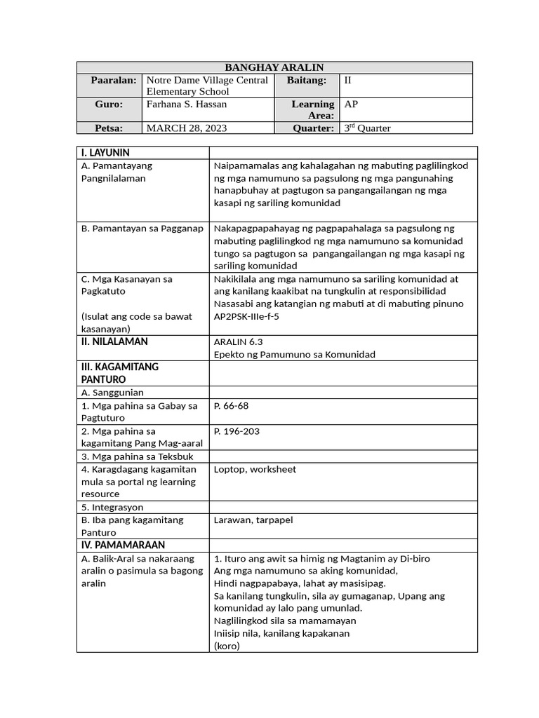 Daily Lesson Plan AP | PDF