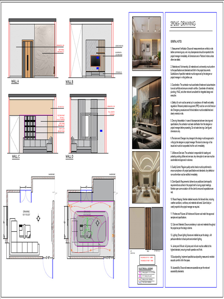 Drawing Room Wall Elevation | PDF | Specification (Technical Standard)