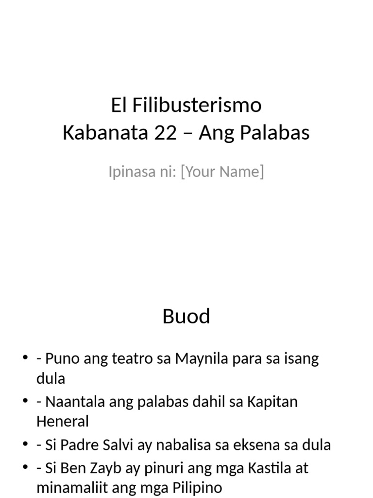 El Filibusterismo Kabanata 22 | PDF