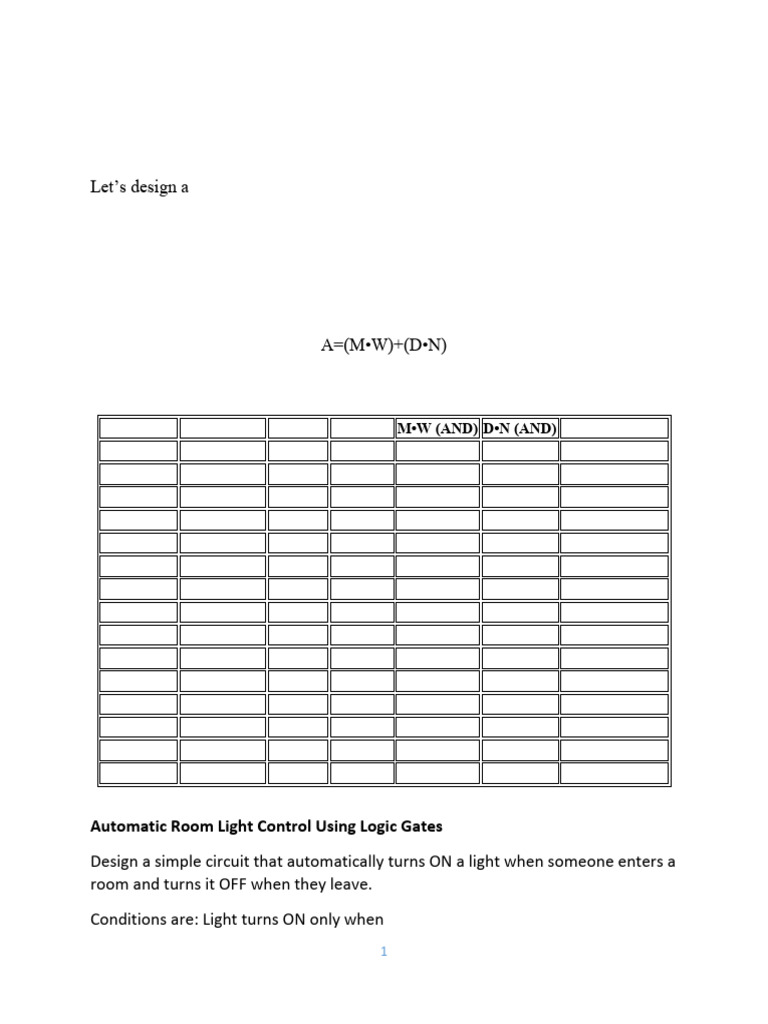 Real Life Example Logic Gates | PDF