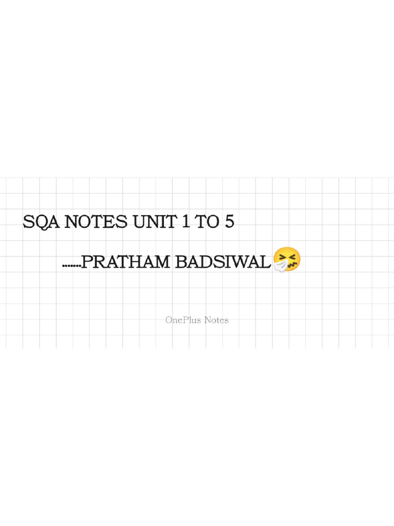 Sqa Notess...... 1 To 5? | PDF
