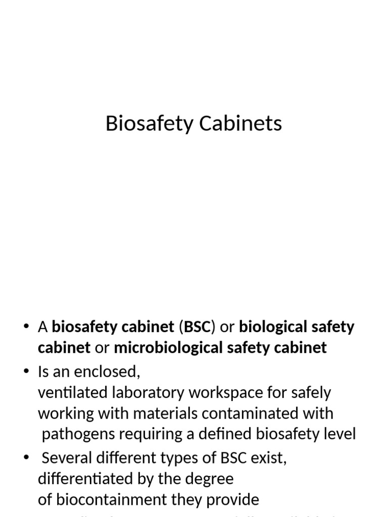 Biosafety Cabinets | PDF | Safety